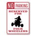 Four Wheeler Parking Sign, Four Wheeler Sign, ATV Sign, ATV Parking ...