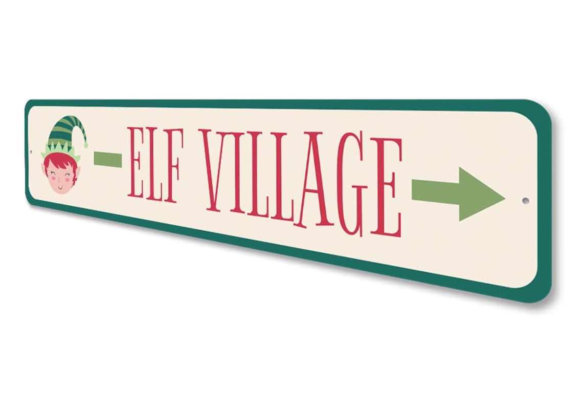 Elf Village Sign Elf Home Decor Sign for Elf Santas Elf - Etsy