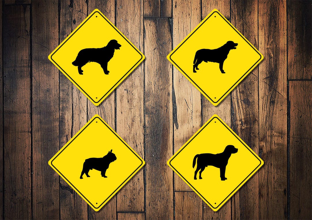 Custom Dog Crossing Sign, Personal Dog Crossing, Dog Breed Gift, Custom ...