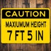 Maximum Height Sign Caution Height Limit Height Limit Sign - Etsy