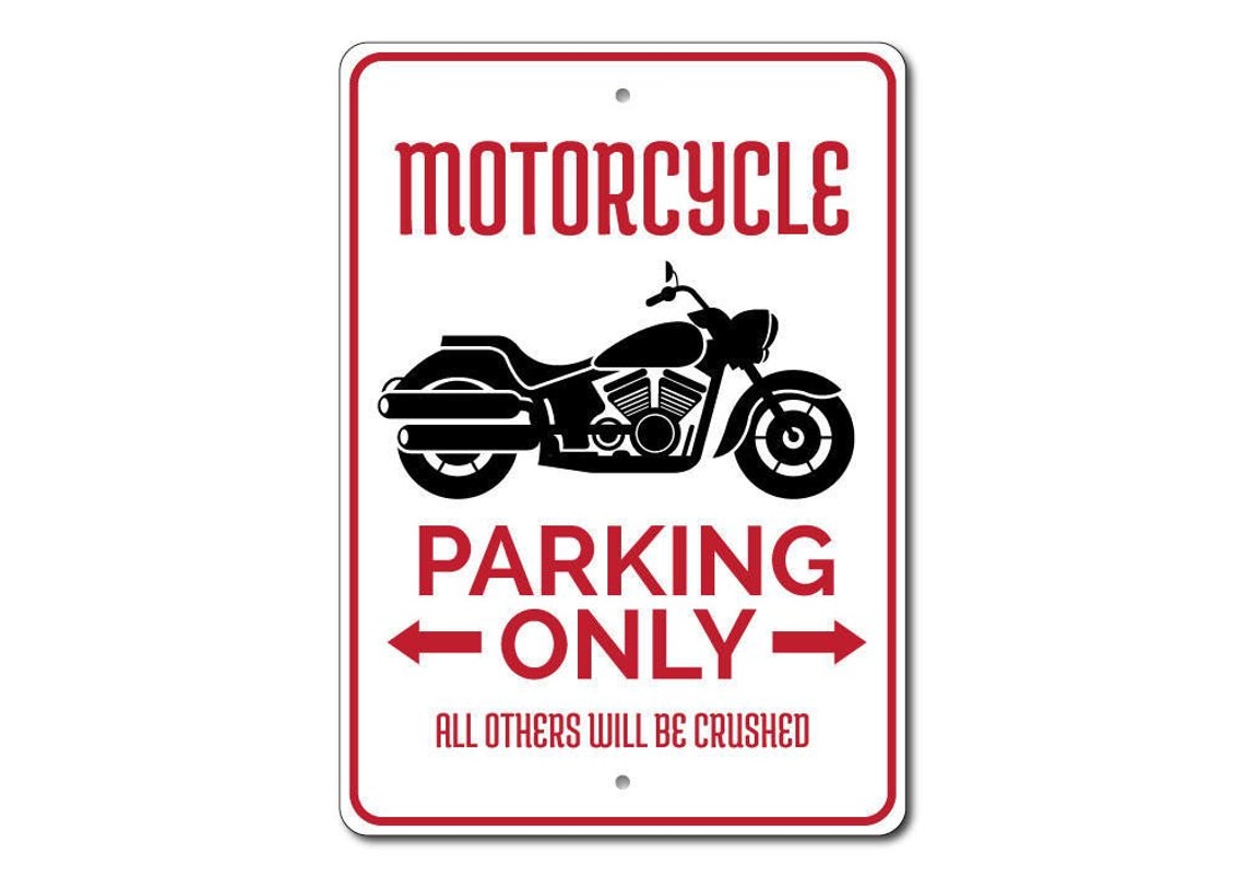 Motorcycle Parking Sign Motorcycle Sign Motorcycle Gift for | Etsy