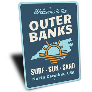 Outer Banks Sign, Surf Sun and Sand, Surfing Sign, North Carolina Sign ...
