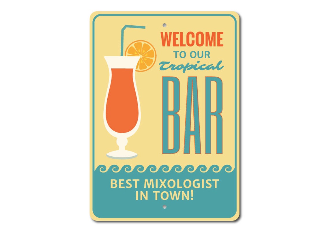 Tropical Bar Decor Welcome Bar Sign Tropical Bar Sign - Etsy