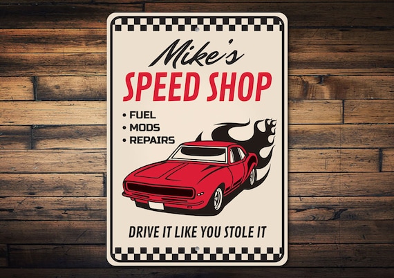 Speed Shop Sign Hot Rod Shops Hot Rod Decor Grandpas Hot - Etsy
