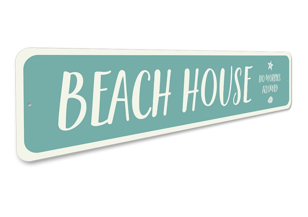 Beach House Sign Beach House Gift Metal Beach Decor Ocean - Etsy