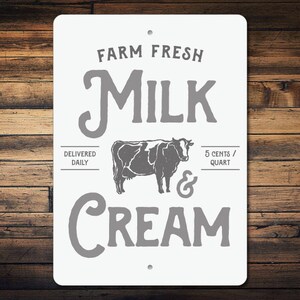 Milk & Cream Sign, Farm Fresh Milk Sign, Dairy Cow Decor, Dairy Cow ...