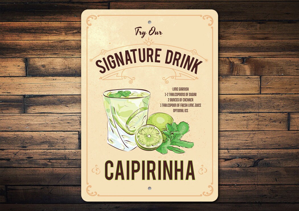 Caipirinha Drink Sign Caipirinha Drink Drinking Bar Gift - Etsy