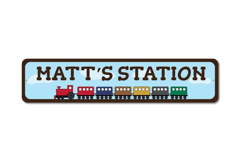 Train Sign, Kid Room Train Decor, Train Station Sign, Custom Child Sign ...
