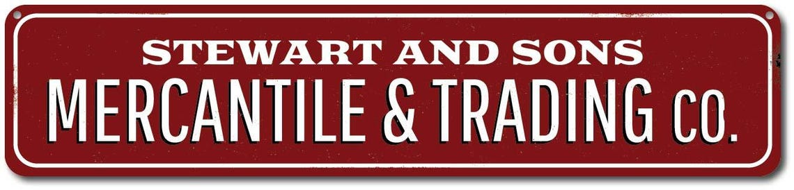 Mercantile & Trading Co, Sign, Personalized Company Store Sign, Custom ...