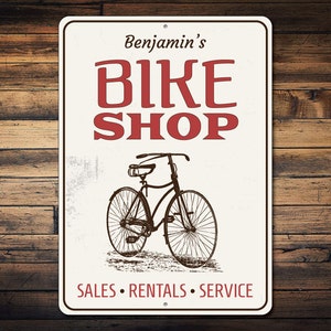 Bike Shop Sign, Vintage Bicycle Sign, Personalized Bike Sign, Custom ...