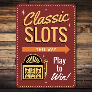 Classic Slots Sign, Gambling Slot Decor, Gambling Gift Decor, Metal ...