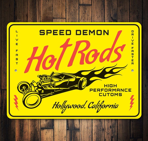 Speed Demon Sign Hot Rod Decor Hot Rods Hollywood - Etsy Finland
