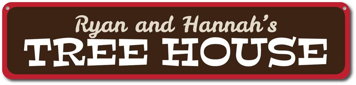 Tree House Sign Personalized Kid Name Bedroom Sign Custom | Etsy
