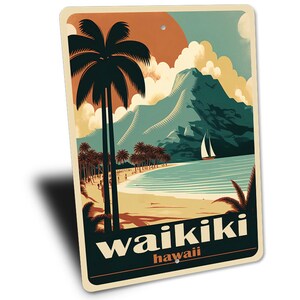 Waikiki Hawaii Sign, Tropical Paradise Decor, Island Getaway Sign ...