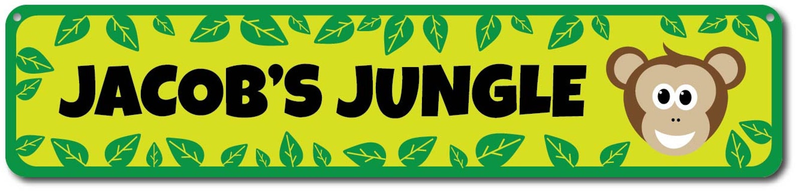 Jungle Monkey Sign Kid Room Sign Personalized Sign Child - Etsy