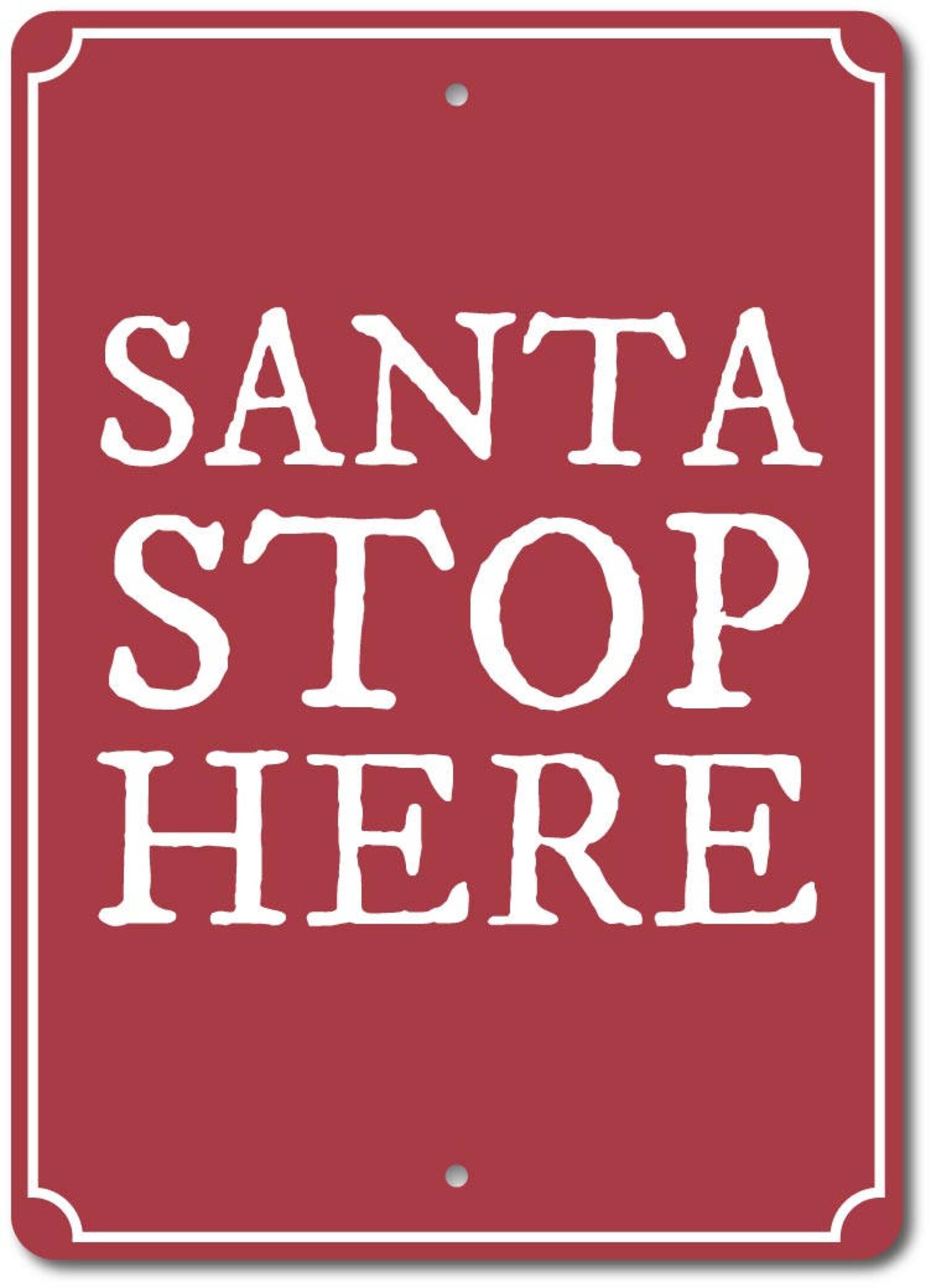 Santa Stop Sign, Stop Here Sign, Santa Decor, Santa Sign, Christmas Eve ...