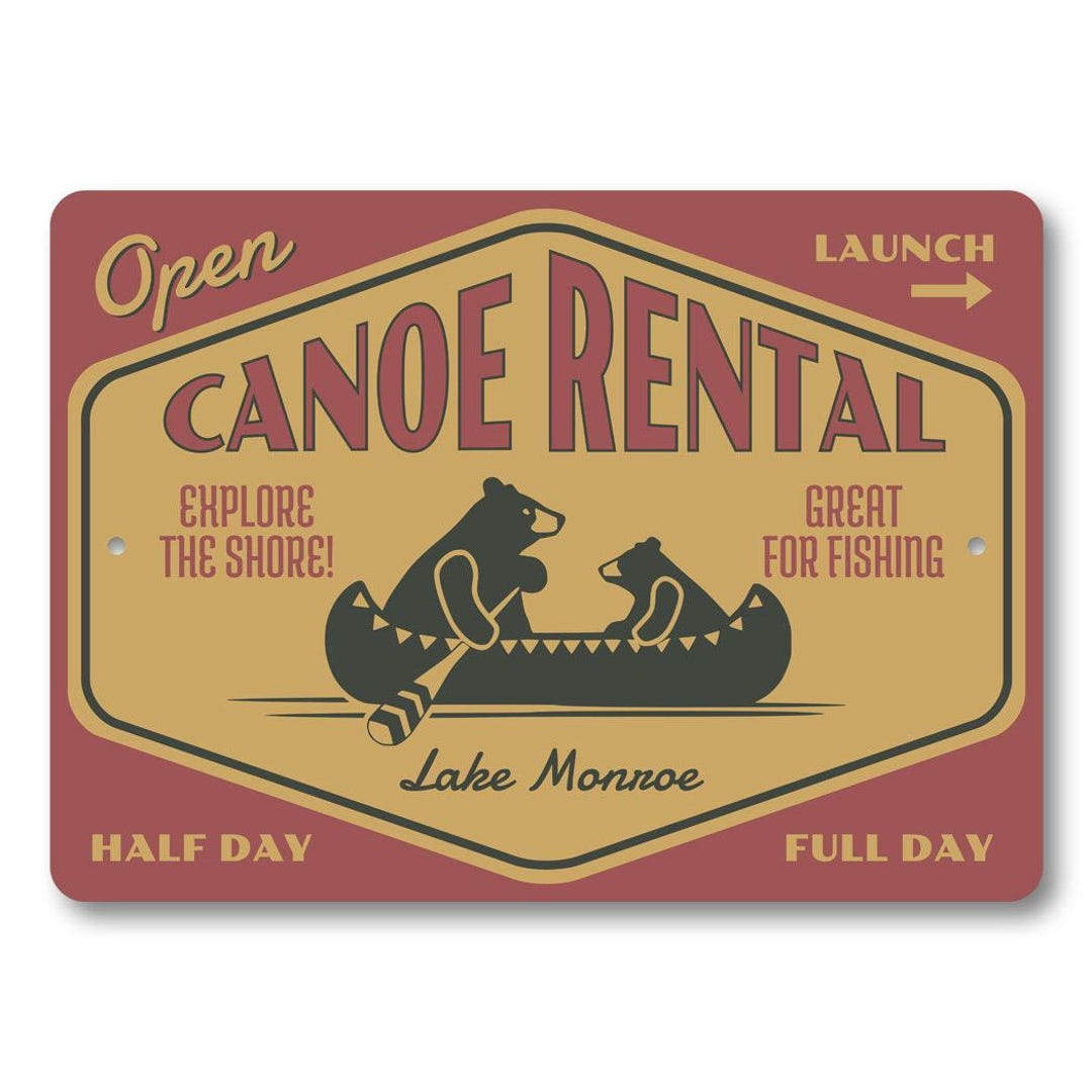 Custom Canoe Rental Sign, Lake Monroe, Personalized Sign, Lake House ...