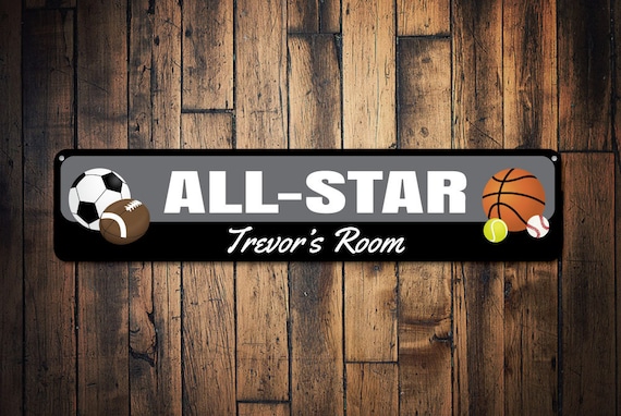 All-star Sign Personalized Kid Name Room Sign Custom Sports | Etsy