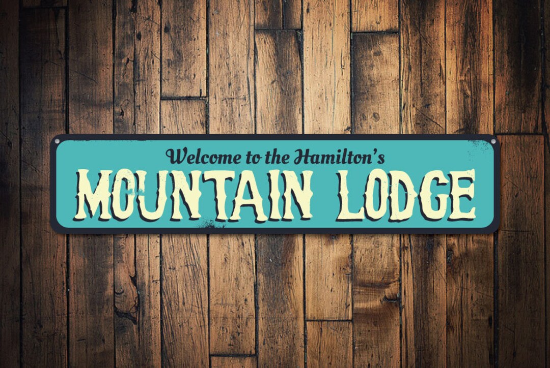 Welcome Mountain Lodge Sign, Personalized Ski Family Name Sign, Custom ...