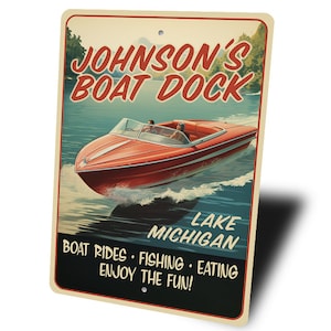 Family Boat Dock Sign, Custom Boat Dock Sign, Decor for Boat Dock ...