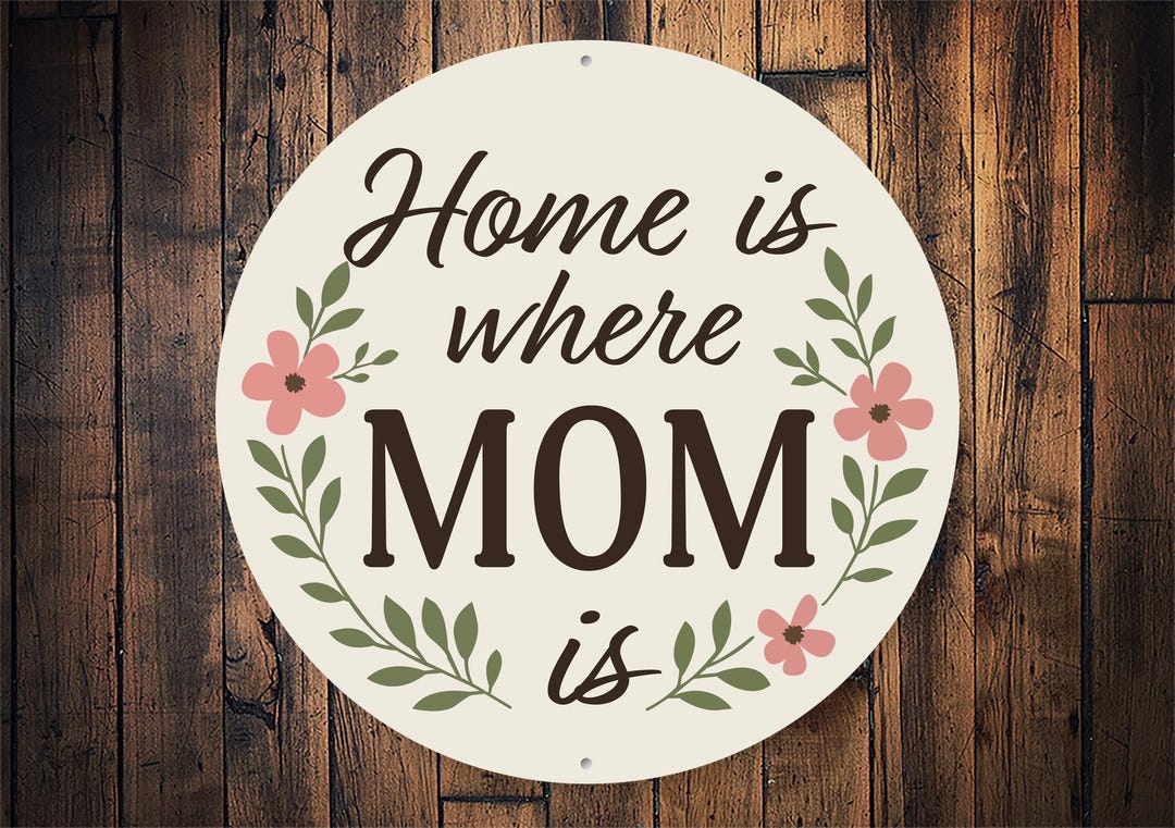 Home is Where Mom is Sign, Wreath Sign, Mothers Day Gift, Mom Wall ...