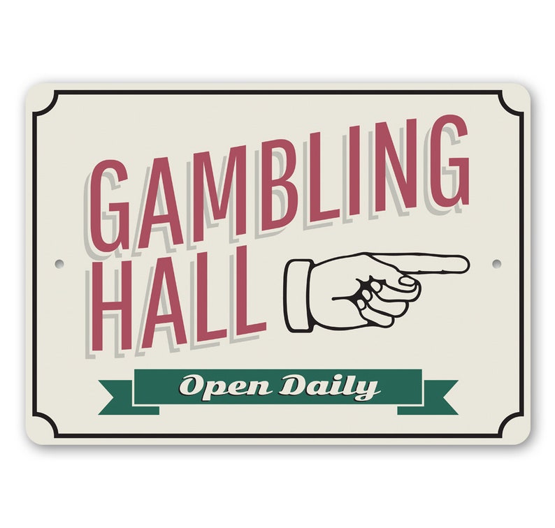 Gambling Hall Sign Open Daily Gambling Poker Lounge Decor - Etsy