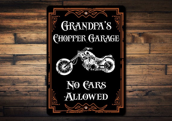 Grandpas Chopper Garage Sign Chopper Garage Motorcycle | Etsy