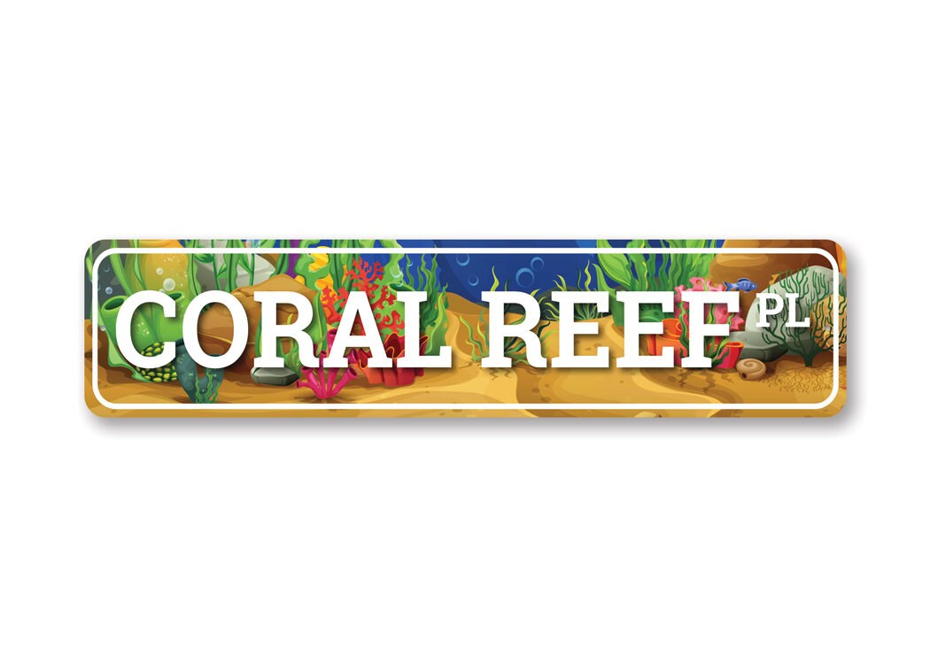 Coral Reef Place Sign Custom Coral Reef Sign Coral Reef - Etsy