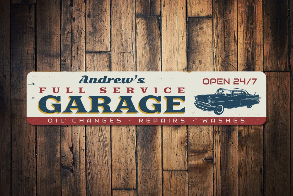 Full Service Garage Sign Personalized Car Owner Name Gift | Etsy