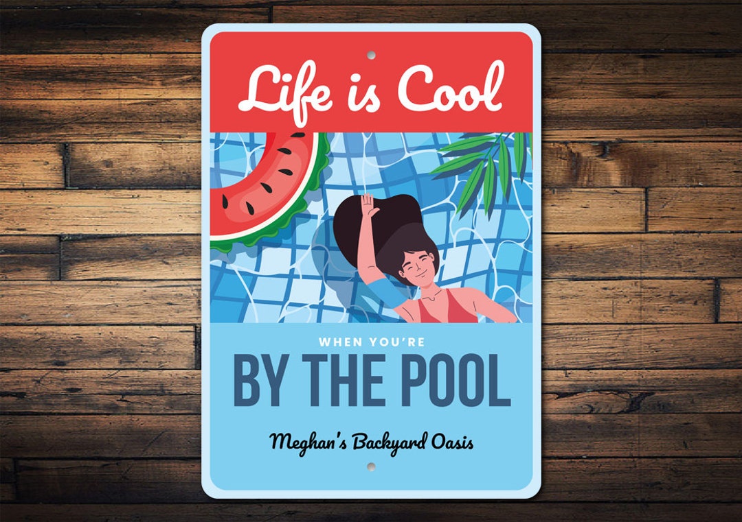 Cool by Pool Sign, Life is Cool Sign, Pool Area Sign, Gift for Pool ...