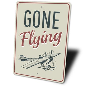 Gone Flying Sign, Flying Plane Sign, Airplane Decor, Airplane Pilot ...