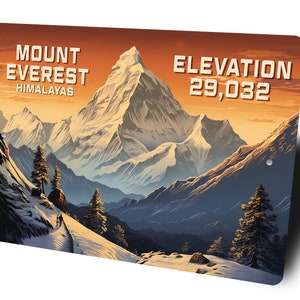 Mount Everest Sign, Mount Everest Gift, Himalaya Mountains, Custom ...