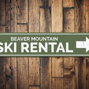 Ski Rental Arrow Sign, Personalized Mountain Location Name Gift, Custom ...