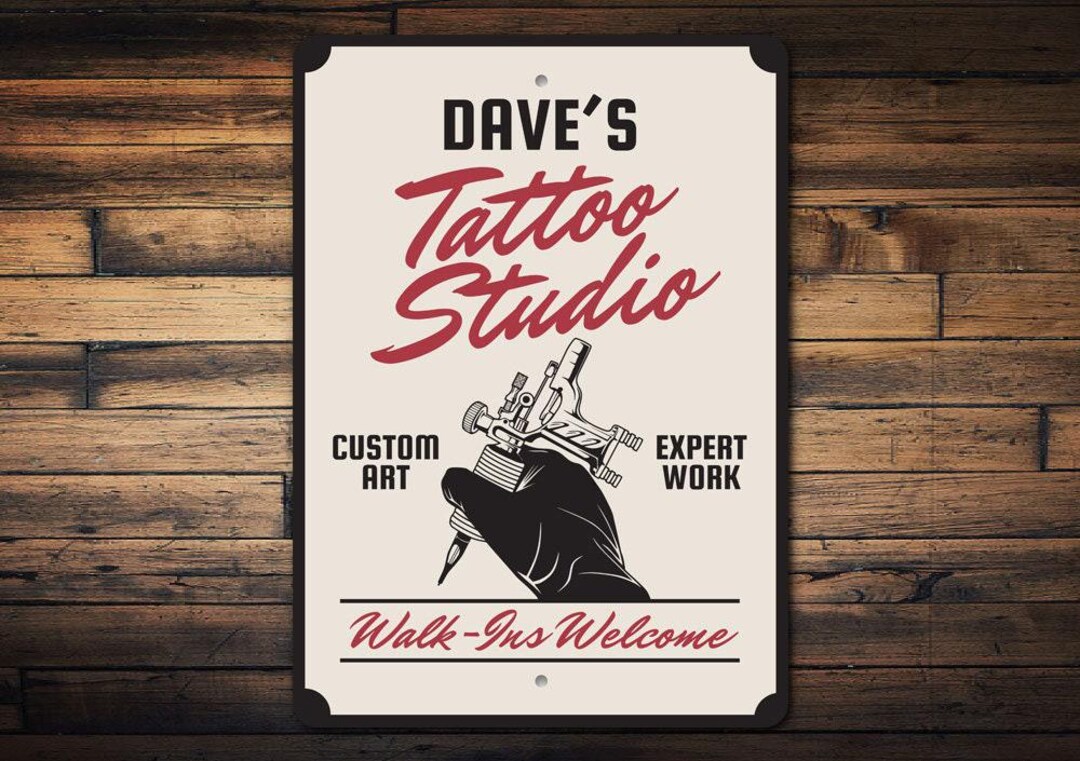 Custom Tattoo Sign, Personal Tattoo Shop, Tattoo Shop Sign, Tattoo Gift ...