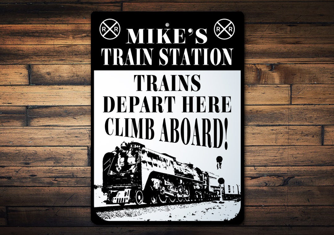 Custom Train Station Sign, Train Station Sign, Decor for Train, Train ...