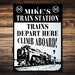 Welcome Train Station Sign, Personalized Most Scenic Routes Sign, Metal ...