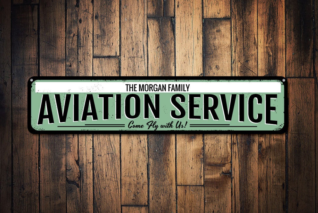Aviation Service Sign, Personalized Aviation Sign, Custom Family Name ...