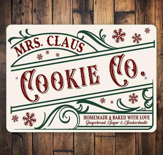 Mrs. Claus Cookie Co Sign Cookie Co Sign Christmas Cookie - Etsy