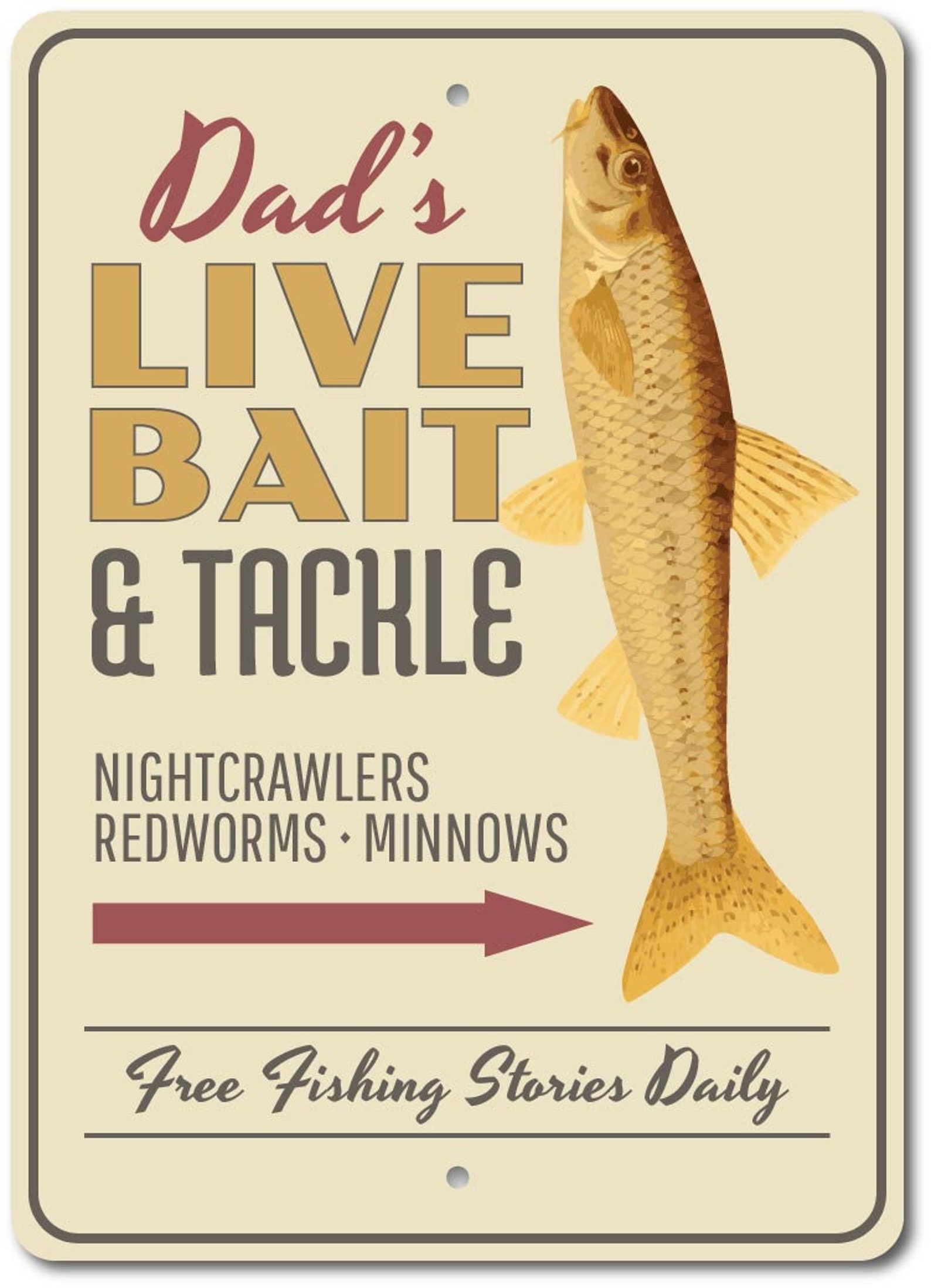 Fish Decor Live Bait Sign Bait and Tackle Sign Lake House - Etsy