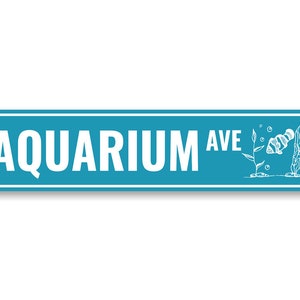 Aquarium Avenue Sign, Custom Aquarium Sign, Aquarium Decor ...