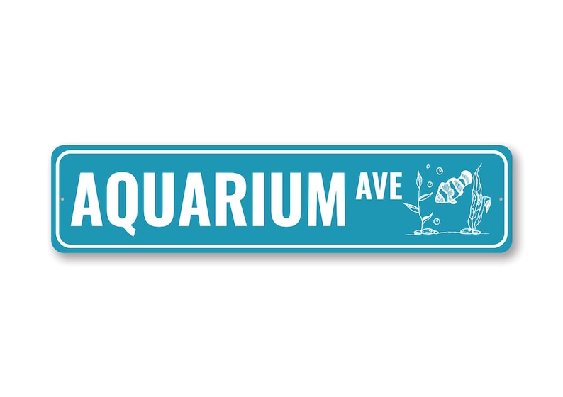 Aquarium Avenue Sign, Custom Aquarium Sign, Aquarium Decor ...