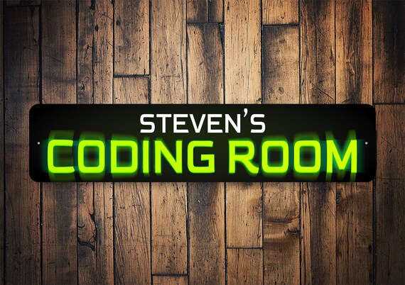 Coding Room Sign Computer Programmer Gift Sign for Coding - Etsy