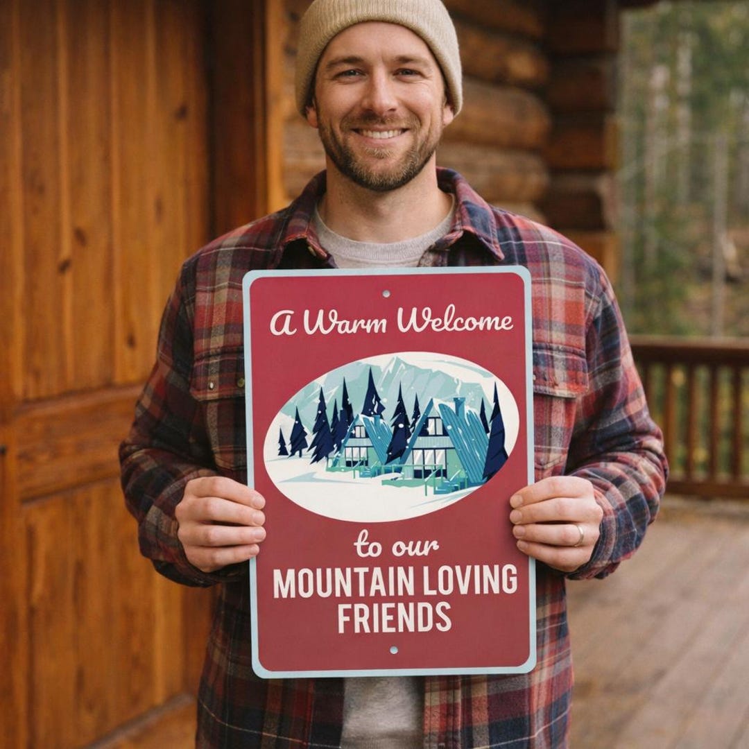 A Warm Welcome Sign, Welcome Ski Lodge Sign, Welcome Friends Sign ...