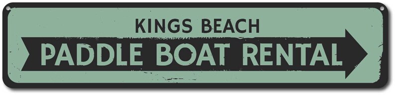 Paddle Boat Rental Sign Personalized Beach Arrow Sign Custom - Etsy
