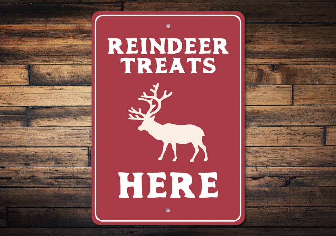 Reindeer Sign, Reindeer Treats Sign, Animal Christmas Decor, Christmas ...