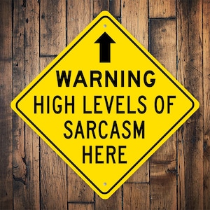 Warning Sarcasm Sign, Funny Sarcasm Sign, Sarcasm Gift, Gift for ...