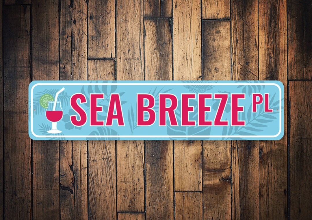 Sea Breeze Place Sign, Custom Street Sign, Personalized Sign, Sea ...