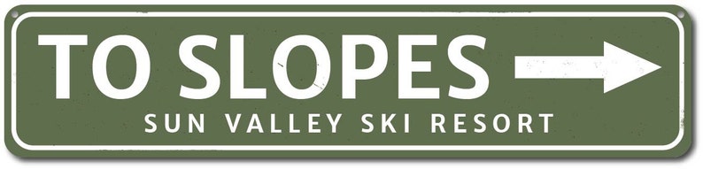 To Slopes Arrow Sign Personalized Ski Resort Name Sign - Etsy