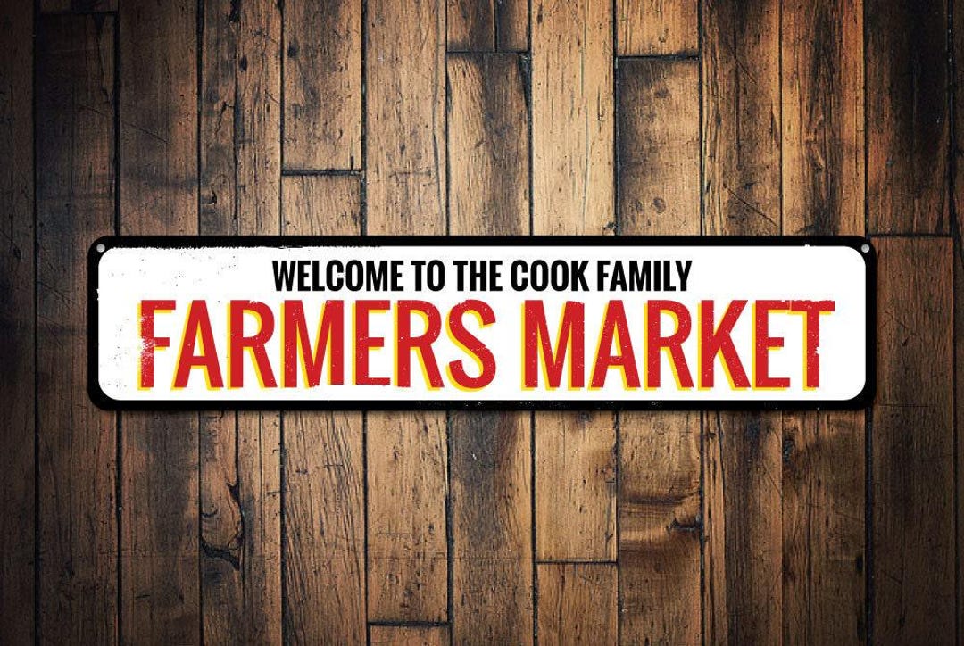 Farmer Market Sign, Personalized Welcome Sign, Family Name Sign, Custom ...