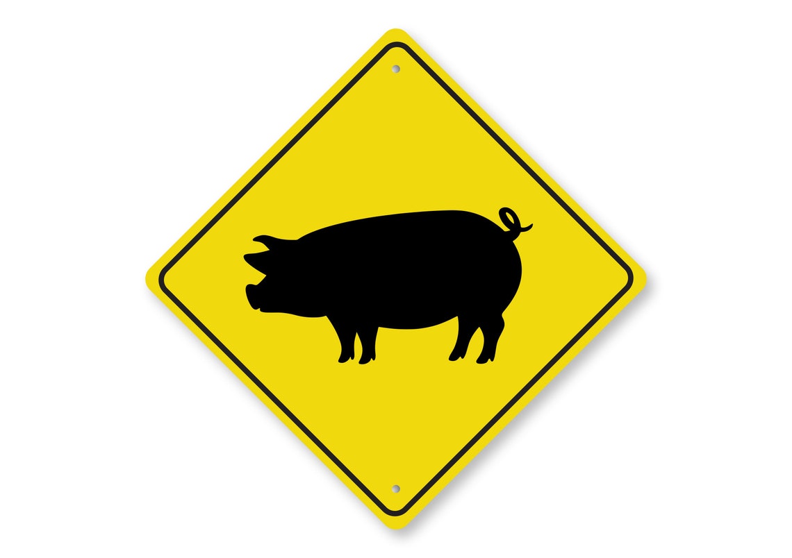 Pig Crossing Sign Pig Crossing Pig Crossing Diamond Sign | Etsy